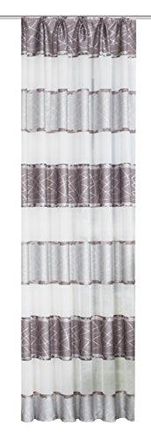 Home Fashion Home fashion KRÄUSELBANDSCHAL DEKOSTOFF QUERSTREIFEN mit JACQUARDMUSTERUNG, Polyester, Grau, 145 x 140 cm