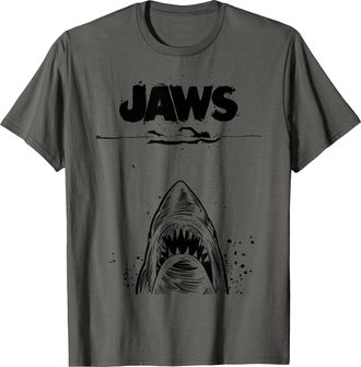 Jaws 50th Anniversary Poster Black & White Sketch 2-Sided T-Shirt