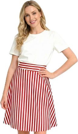 Generic Rockabilly Rock Damen Popcorn Kost&uuml;M Vintage 1950er Jahre Retro Blumen Druck Faltenrock Elastische Hohe Taille Schwingrock Glockenrock Gestreift Karne