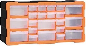 vidaXL Organisateur Multi-tiroirs avec 22 Tiroirs Bo&icirc;te &agrave; Coudre Bo&icirc;te &agrave; Outils Armoire de Rangement Unit&eacute; dOrganisation 49x16x25,5 cm