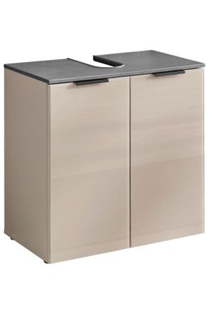 home24 Waschbeckenunterschrank Santorin, Anthrazit, Kaschmir, Metall, 1 F&auml;cher, 60x60x35 cm, stehend, Badezimmer, Badezimmerschr&auml;nke, Waschbeckenunterschr&auml;nk