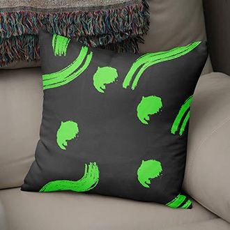 Bonamaison Le Jardin du Lin Kissen Zierkissenbezug Kissenbezug, Neongrün & Rauch Dekoration, Für Zuhause Autos Büro Sofa Wohnzimmer Couch Schlafzimmer Dekor, 50x