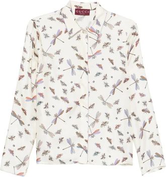 Gucci Dragonfly-print Shirt