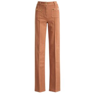 Elisabetta Franchi Femme, Pantalons, Brun, Taille: W25 Pantalone Mod Jeans