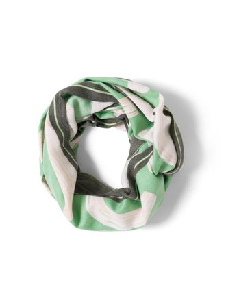 Cecil Gemusterter Loop-Schal dark bamboo green A