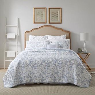 Laura Ashley Home - Amberley Collection - Luxuri&ouml;ses, besonders weiches Steppdecken-Set, bequem und stilvoll, perfekt f&uuml;r alle Jahreszeiten, Queensize, Spa Blue