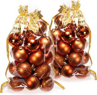 Com-Four 40x Weihnachtskugeln, Christbaumkugeln bruchsicher aus Kunststoff für Weihnachten, Baumschmuck für den Christbaum mit Anhänger, Ø 6 cm