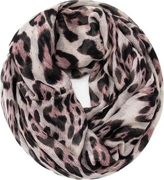 Glamexx24 Écharpe longue pour femme - Motif léopard - Écharpe tube - Pour fille - Imprimé animal, gris