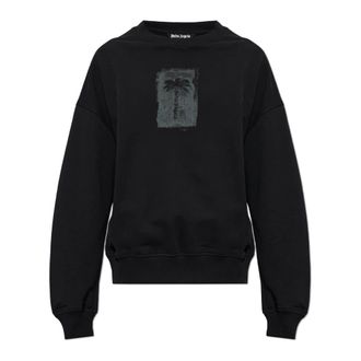 Palm Angels Baumwollpullover mit Rundhalsausschnitt - - Sweatshirts & Hoodies - Herren - Schwarzk - L