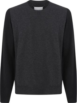 Maison Margiela Homme, Sweatshirts et sweats &agrave; capuche, Gris, Taille: XL Two-Tone Wool Crewneck