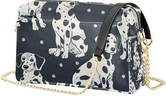 Mnsruu Sacs à bandoulière pour femme, sac à main en cuir à pois avec fond noir