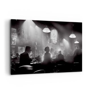 Arttor Wandbilder Dekoration Wohnzimmer Bar Retro Menschen Bilder auf Leinwand 120x80cm Leinwandbild Schlafzimmer K&uuml;che Deko Wand Kunstdruck Art Gro&szlig; XXL Wan
