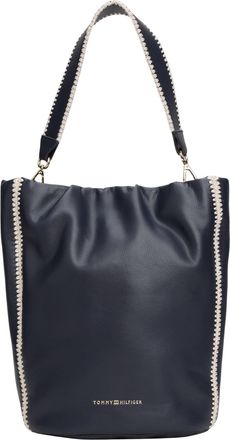 Tommy Hilfiger Damen Schultertasche Soft Summer Bucket Beuteltasche, Blau (Space Blue), Einheitsgröße