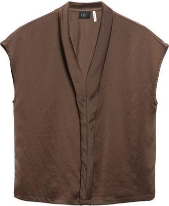 s.Oliver Kurzarmshirt T-Shirt T-Shirt aus Viskosemix mit Faltendetail