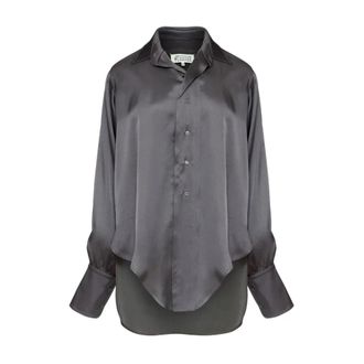 Maison Margiela Lang&auml;rmliges Hemd - - Blouses & Shirts - Damen - Grau - 2XS