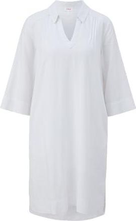 s.Oliver 2144581 Robe en Lin Coupe décontractée, Blanc 0100, 38 Femme