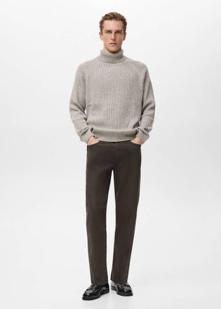 Mango Jean 100 % coton regular-fit cropped chocolat - Homme - 38 - MANGO MAN