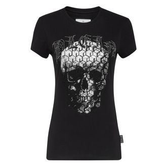 Philipp Plein T-Shirt Rundhals Skull AND Plein - - Tops - Damen - Schwarzk - S