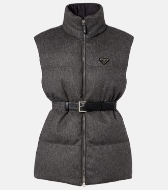 Prada Veste doudoune sans manches en laine vierge