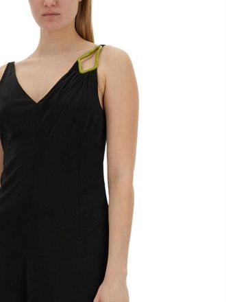 Lanvin 100% Viscose Midi Dress - Black