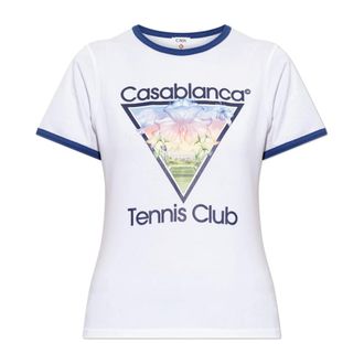 Casablanca Tennis Club Icon T-Shirt - - Tops - Damen - Wei&szlig; - M