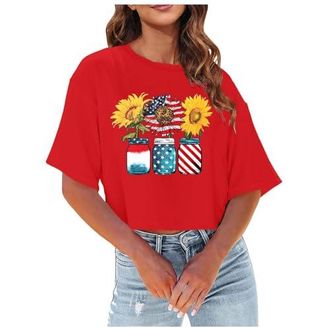 Generic Hauts courts d&eacute;t&eacute; graphiques pour femmes 2025 &agrave; manches courtes d&eacute;contract&eacute;s amples et tendance, coupe ample, mignon, demi-chemises danniversaire, pou