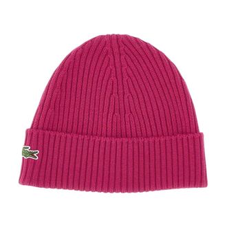 Lacoste Bonnet en laine c&ocirc;tel&eacute;e - unisex - Accessoires - Rose - Taille: ONE Size