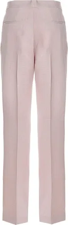 Jil Sander Tailored Viscose-Silk Blend Trousers - Mauve