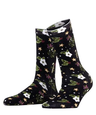 Burlington Damen Socken Christmas W So Baumwolle gemustert 1 Paar, Schwarz Black 3000 Fancy Christmas, 36-41