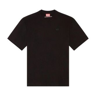 Diesel T-Shirt mit Rundhalsausschnitt und gesticktem Logo - - Tops - Herren - Schwarzk - XL