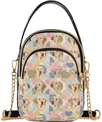 Mnsruu Petit sac &agrave; bandouli&egrave;re amusant en cuir pour femme Motif chiot