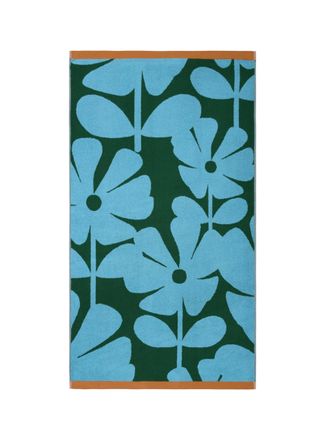 Orla Kiely Badetuch, Wildblumenblau, Lagune, 70 x 125 cm