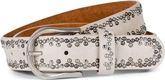 styleBREAKER Ceinture à clous avec petits clous de différentes couleurs, ceinture, raccourcissable, unisexe 03010071, couleur:Crème-beige, taille:90cm