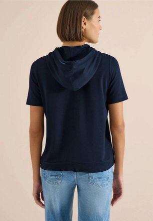 Cecil Sweatshirt Kurzarm Shirt mit Kapuze und Wording (1-tlg)