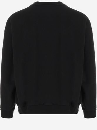 Balenciaga Mens Cotton Sweatshirt With Graphic Print Black Sweatshirts Sweater