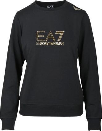 Emporio Armani Emporio Armani Ea7, Femme, Sweatshirts et sweats &agrave; capuche, Noir, Taille: 36 FR Felpa Sottile SweaT-shirt