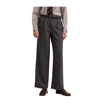 Bugatti Stoffhose mit feiner Rippstruktur - - Trousers - Damen - Grau - M
