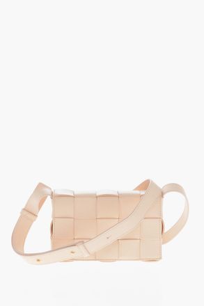 Bottega Veneta Crossbody Bag SMALL CASSETTE in Braided Leather, Solid Color Bottega Veneta
