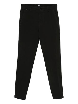 BOSS pantalon droit en coton mélangés - Noir