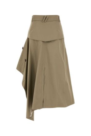 Burberry Womens Cappuccino Gabardine Skirt Saltmarshbeige Gonne