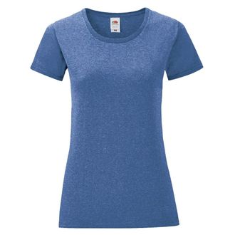 Fruit Of The Loom Ladies Iconic T-Shirt Gr&ouml;&szlig;e S - XXL, Farbe:Retro Royalblau meliert, Gr&ouml;&szlig;e:2XL