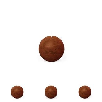 Spaas Rustikale Kugelkerze 80 mm 24St. - bordeaux (Packung mit 4)