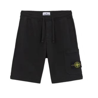 Stone Island Cargo Baumwolle Fleece Shorts Schwarz - - Shorts - Herren - Schwarzk - S