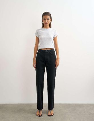 Topshop Vintage jean droit taille mi-haute noir