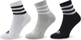 adidas Kurze Socken 3-Stripes Cushioned Sportswear Mid-Cut Socks 3 Pairs IC1318 Grau
