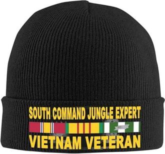 Generic Expert Forestier du Commandement Sud des États-Unis, Vétéran du Vietnam Femme Homme Bonnets Hiver Élastique Bonnets Tricoté Souple Skull Cap pour Cycl
