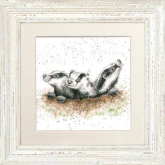 Wrendale Designs Bild First Adventure Dachs, gerahmt, Wei&szlig;