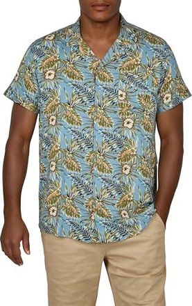 Riverso RIVMick Chemise hawaïenne à manches courtes pour homme Coupe droite Chemise dété Chemise hawaïenne avec poche poitrine Fleurs Vert Bleu Noir S M L XL 