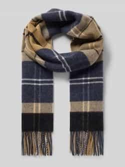 Barbour Schal aus Lammwolle mit Fransenabschluss