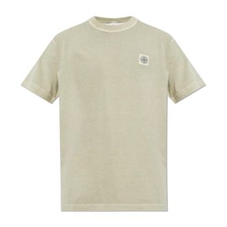 Stone Island Homme, Tops, Vert, Taille: 2XL T-shirt &agrave; logo